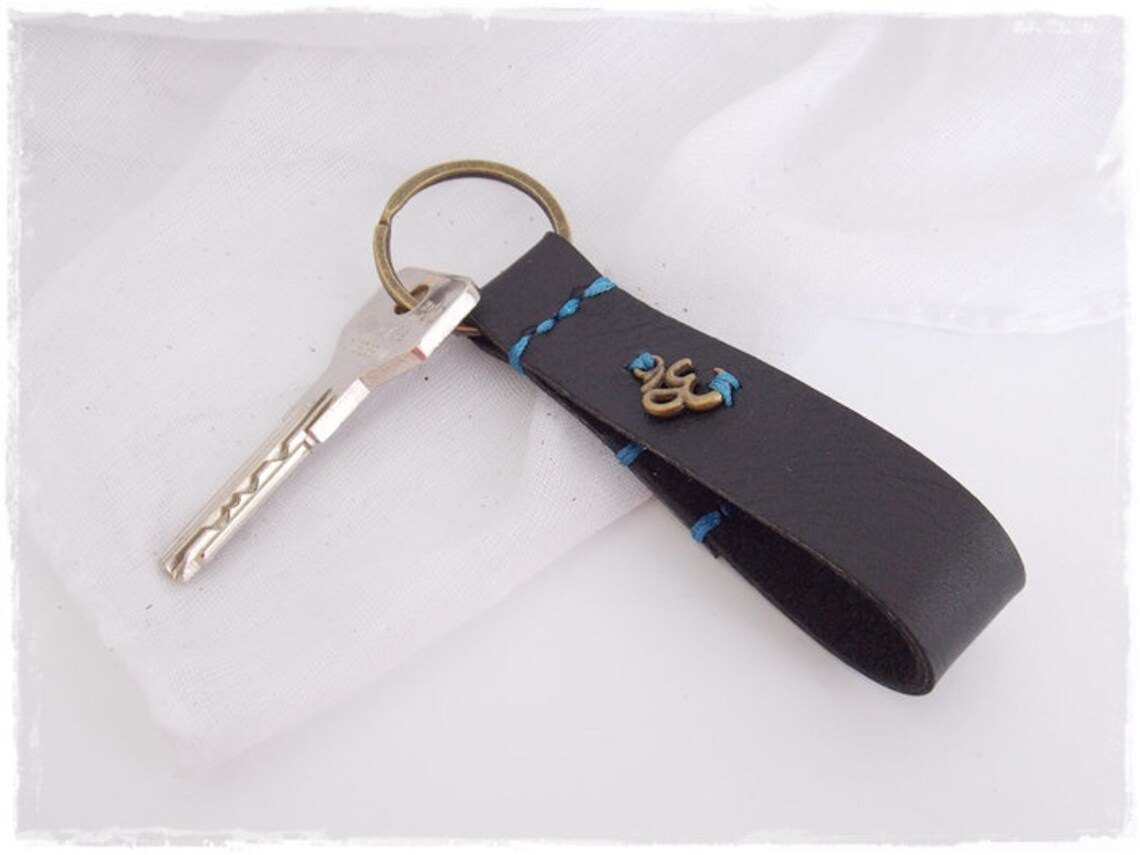 Yoga Keyring Om Keyfob Aum Leather Keyring Buddhism Leather - Etsy