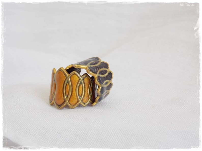 Hot Pink Polymer Clay Ring Brass Shield Ring Knuckle Brass | Etsy