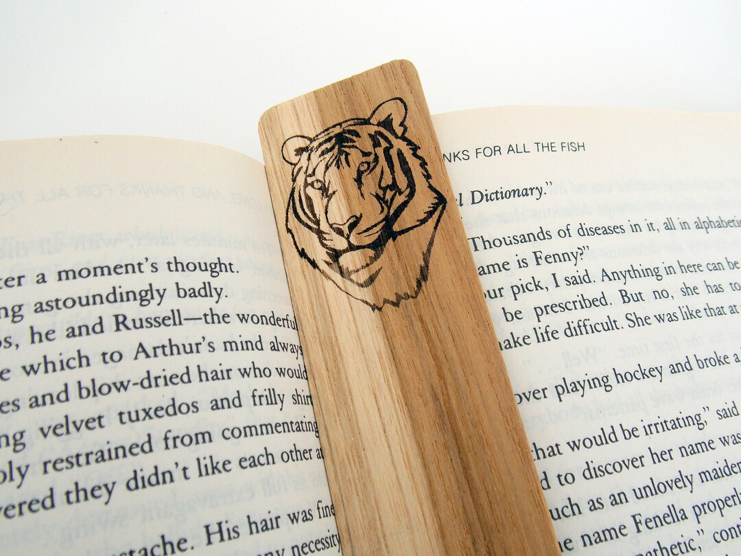 Tiger Totem Bookmark, PERSONALIZED Tiger Bookmark, Engraved Wooden ...