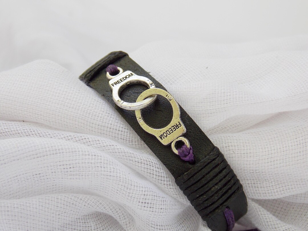 Personalized Leather Handcuff Bracelet, Secret Message Dom Cuff - Etsy UK