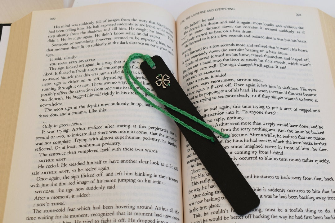 PERSONALIZED Four Leaf Clover Bookmark,good Luck Leather Page Marker ...