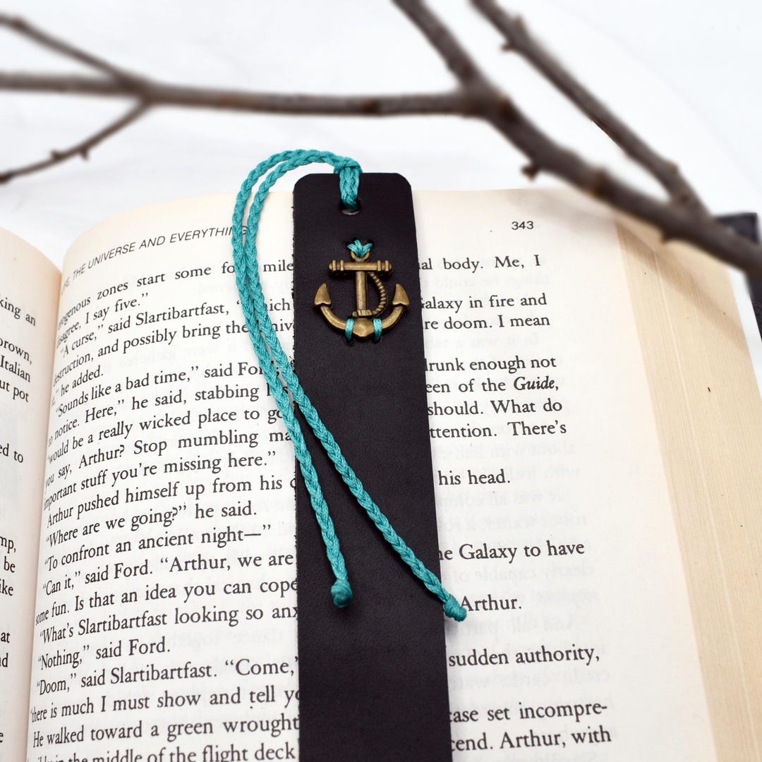 PERSONALIZED Leather Anchor Bookmark, Nautical Page Marker, 3rd ...