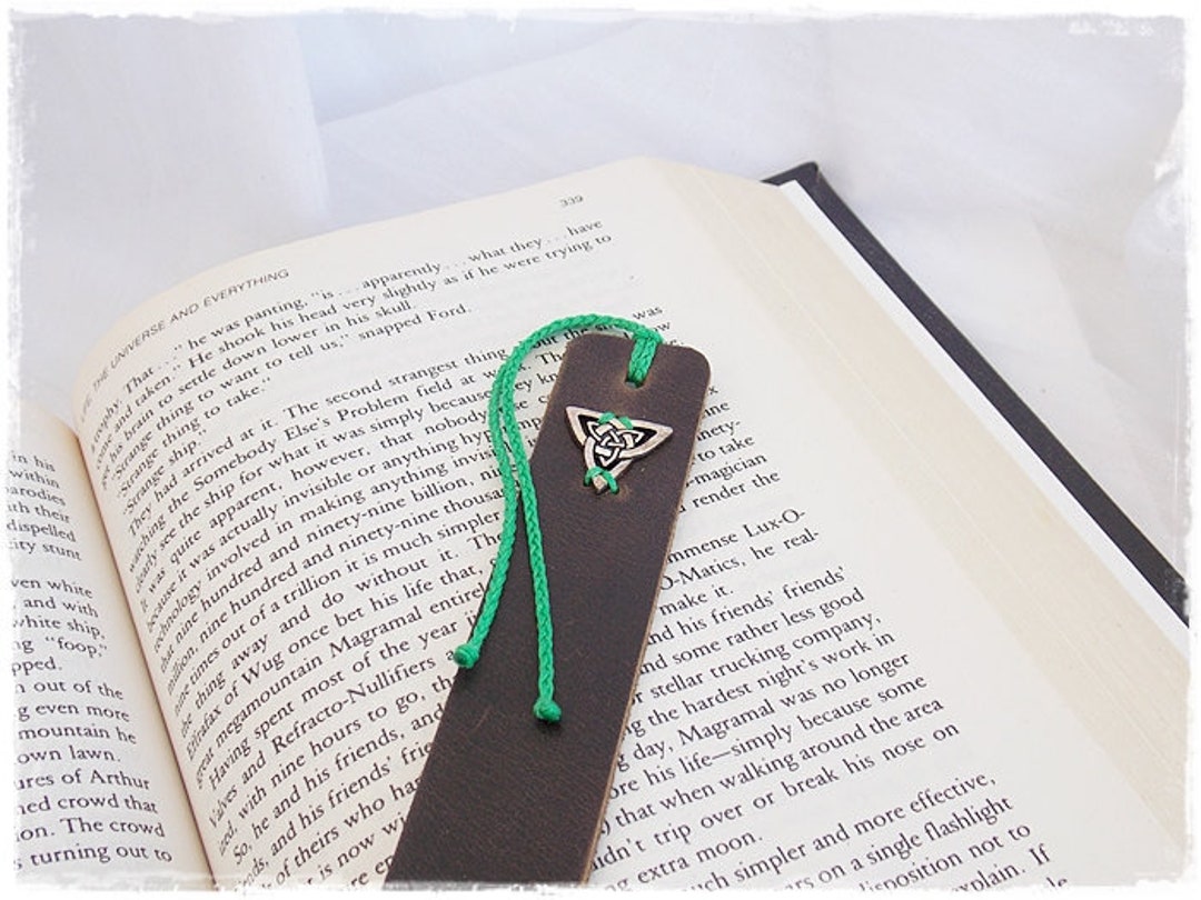 Personalized Bookmark, Triquetra Bookmark, Celtic Leather Bookmark ...