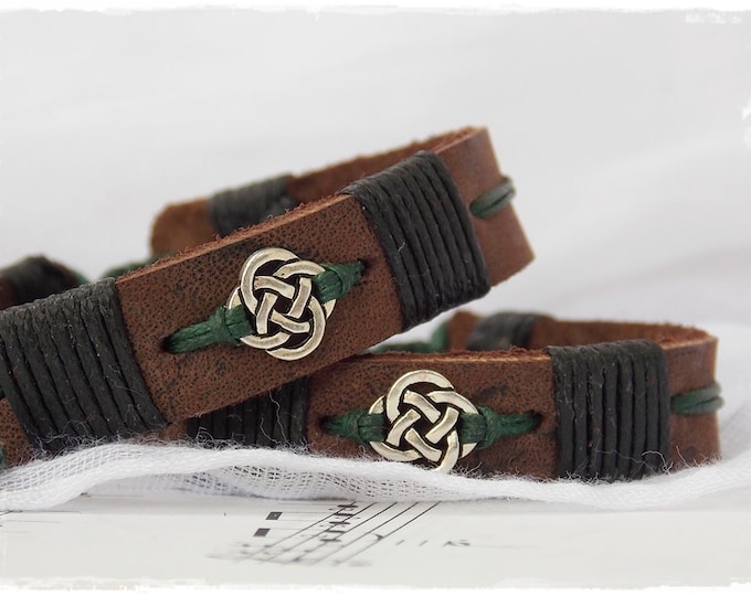 Personalized Celtic Bracelet, Men's Leather Bracelet, Irish Bracelet ...