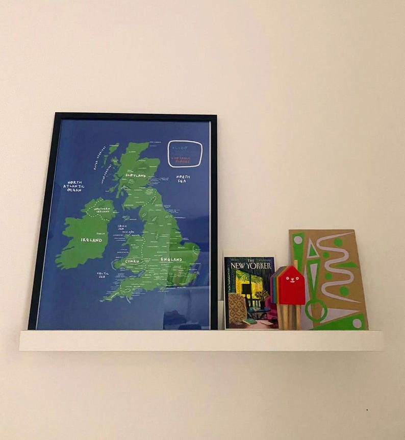 Lido Map of the UK - Campervan Gift, Gift for Him, Gift for Her, Home ...