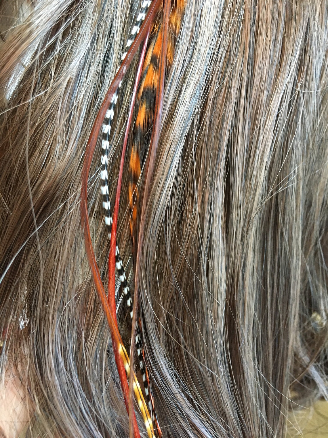 Feather Hair Extensions Kit: 5 Real Bonded Thin Feathers With | Etsy