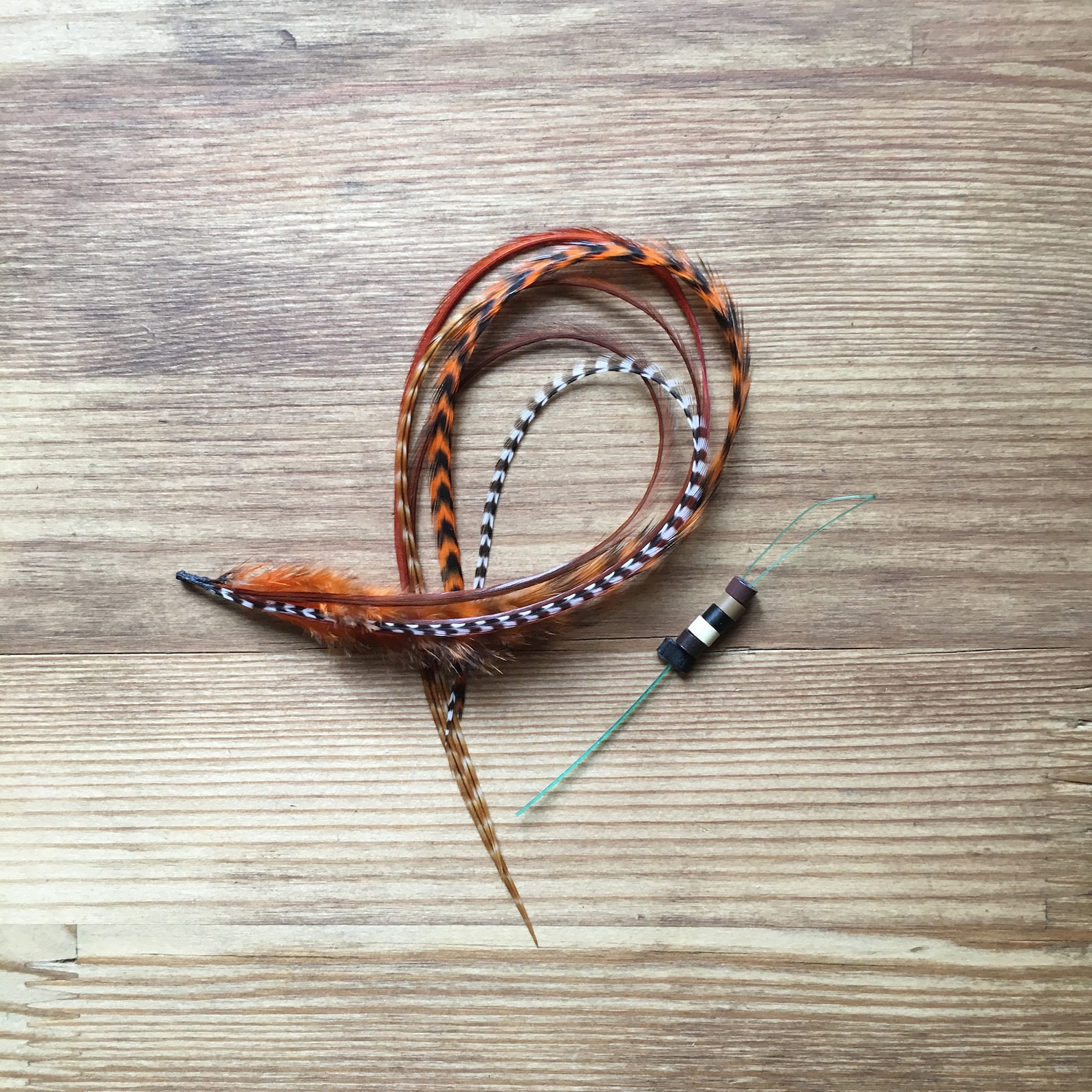 Feather Hair Extensions Kit: 5 Real Bonded Thin Feathers With | Etsy