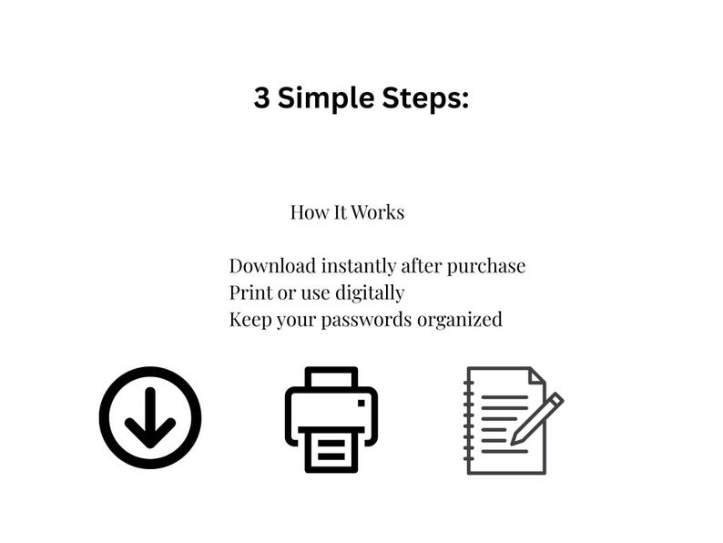 Password Tracker Printable | Secure Log Book | Organizer PDF | Internet ...