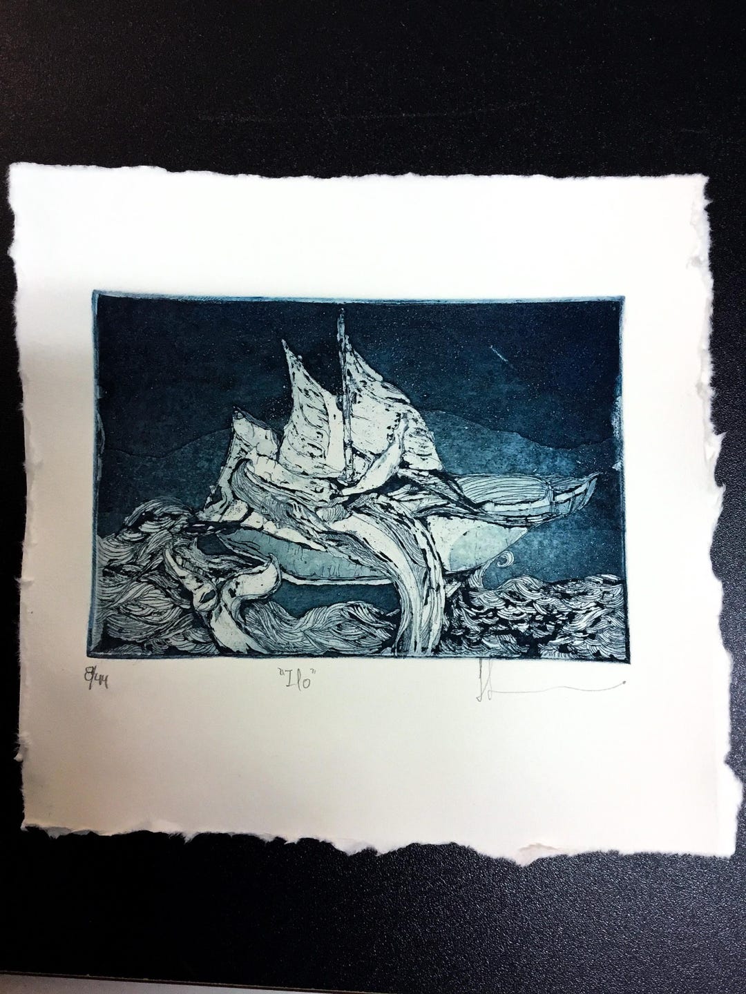 Original Intaglio Engraving, Etching and Aquatint Technique in Dark ...