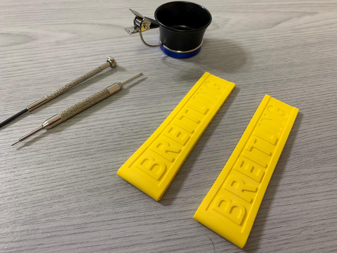 22mm/24mm Breitling Yellow Deployment Rubber Wrist Watch Strap Only - Etsy