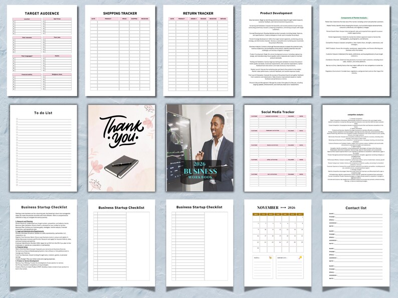 2026 Business Workbook, Goal Planner & Productivity Tracker, Digital ...