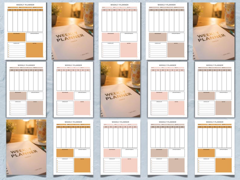 Weekly Planner Template - Etsy