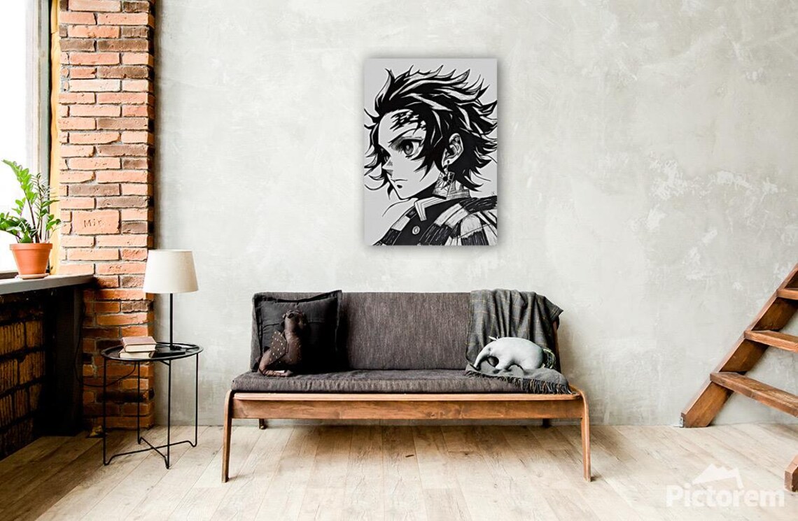 Graphic Portrait of Tanjiro - Demon Slayer - Black & White Print - Etsy