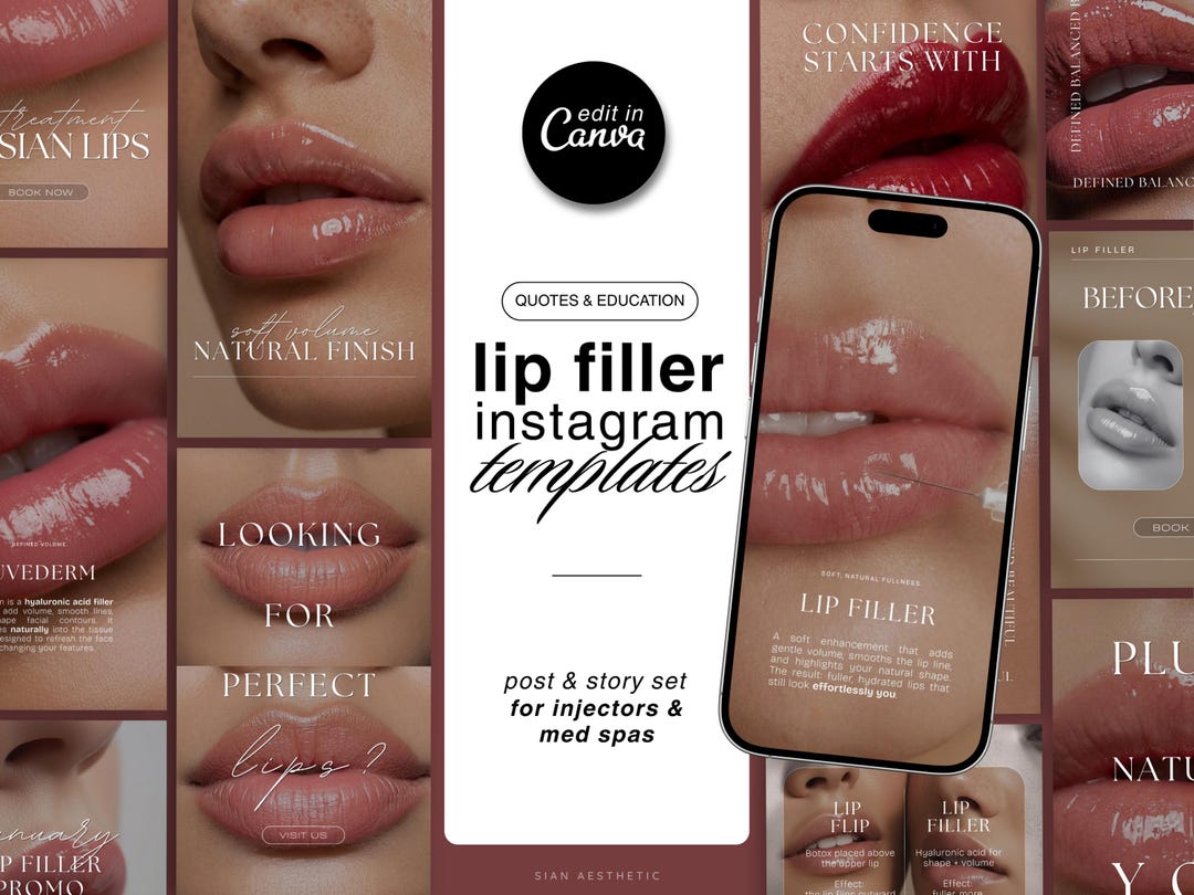 Lip Filler Instagram Templates, Minimalistic Nurse Injector Social ...