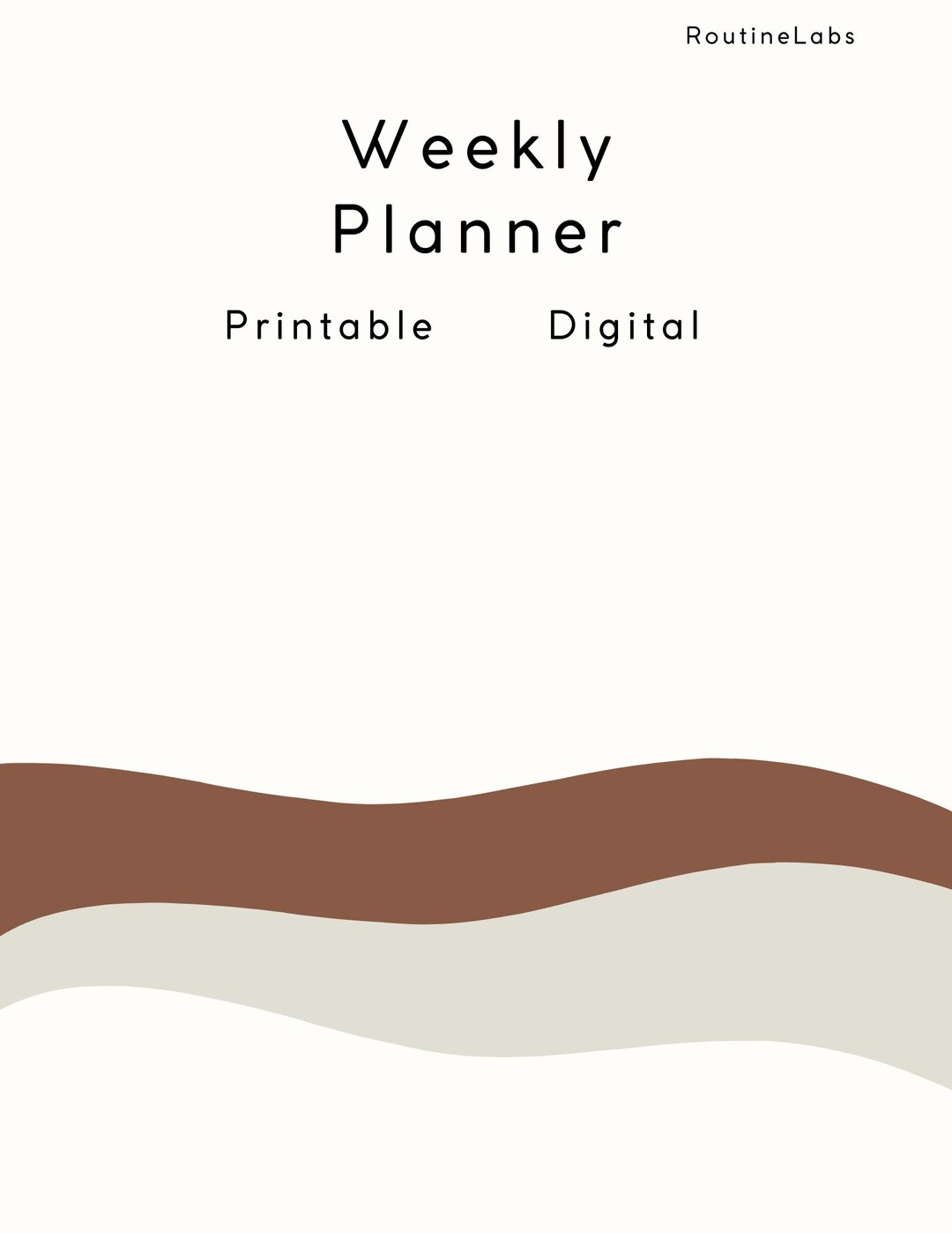 Weekly Planner Printable Minimal Digital Planner Habit Tracker - Etsy