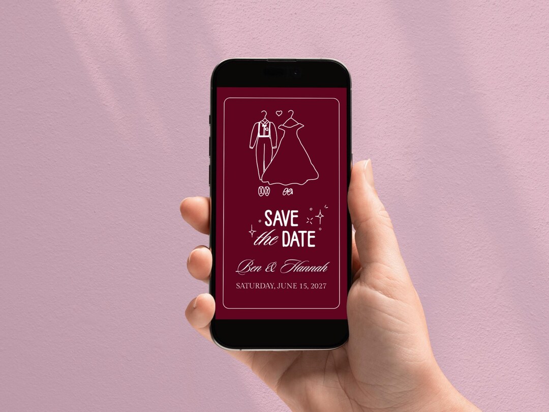 SAVE THE DATE Digital Invitation Template, Fun Whimsical Hand-drawn ...