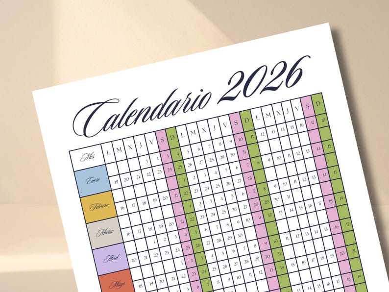 Buy 2026 Printable PDF Calendar, A1 A2 A3 A4, Editable Canva Digital ...