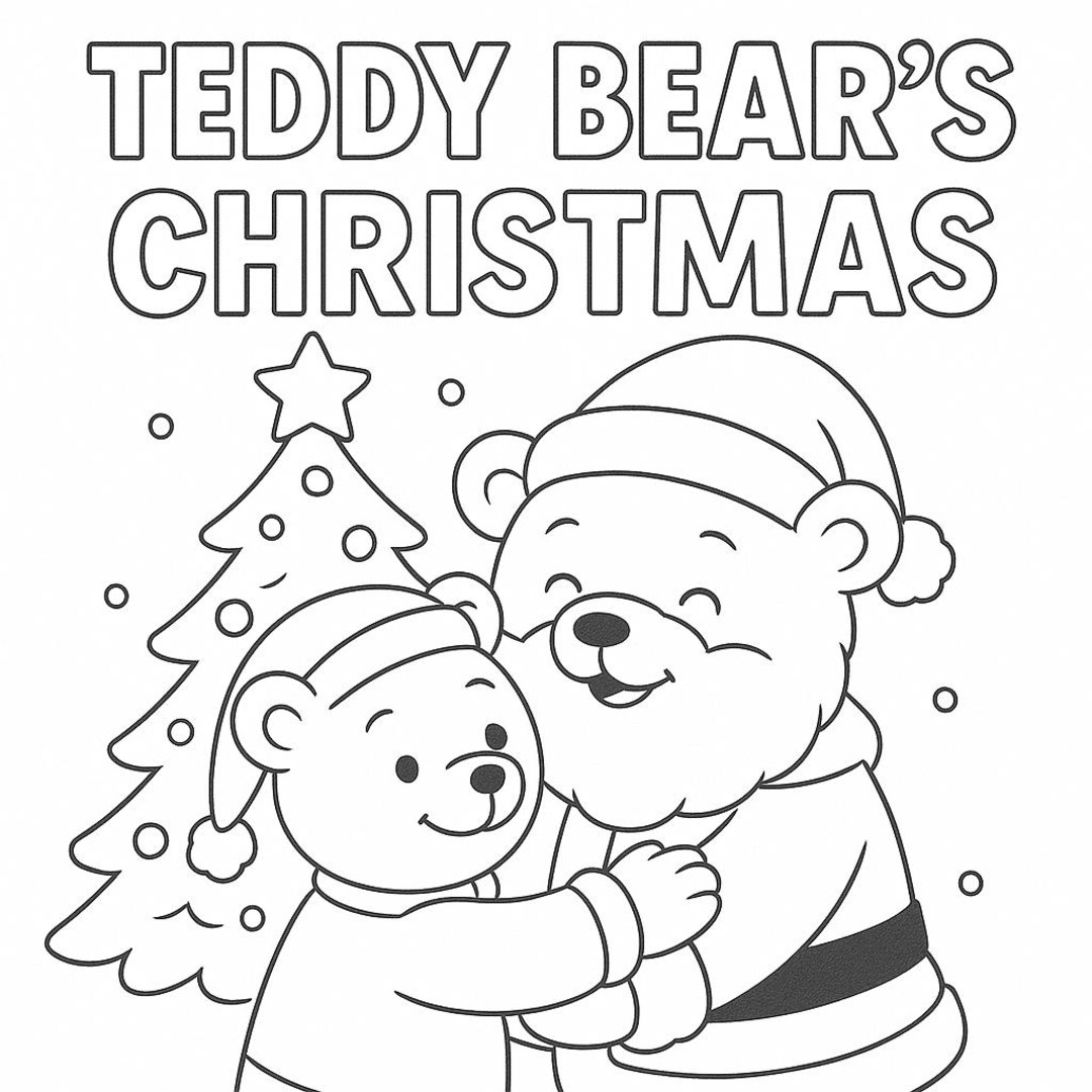Teddy Bear Christmas Coloring Book - Etsy