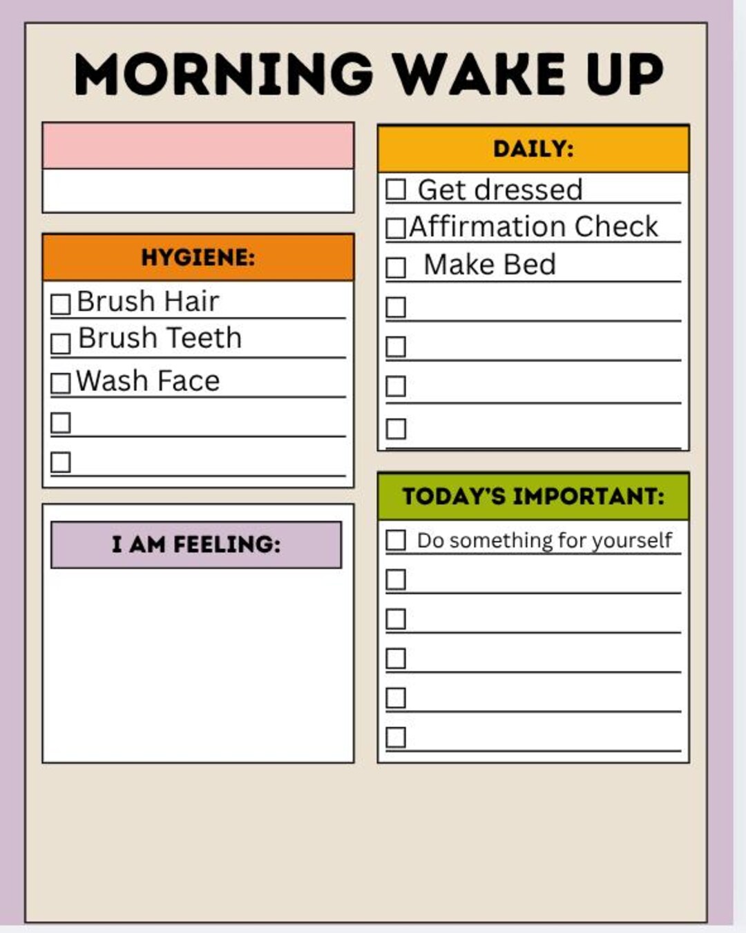 Daily to Do Reminder Sheet - Etsy