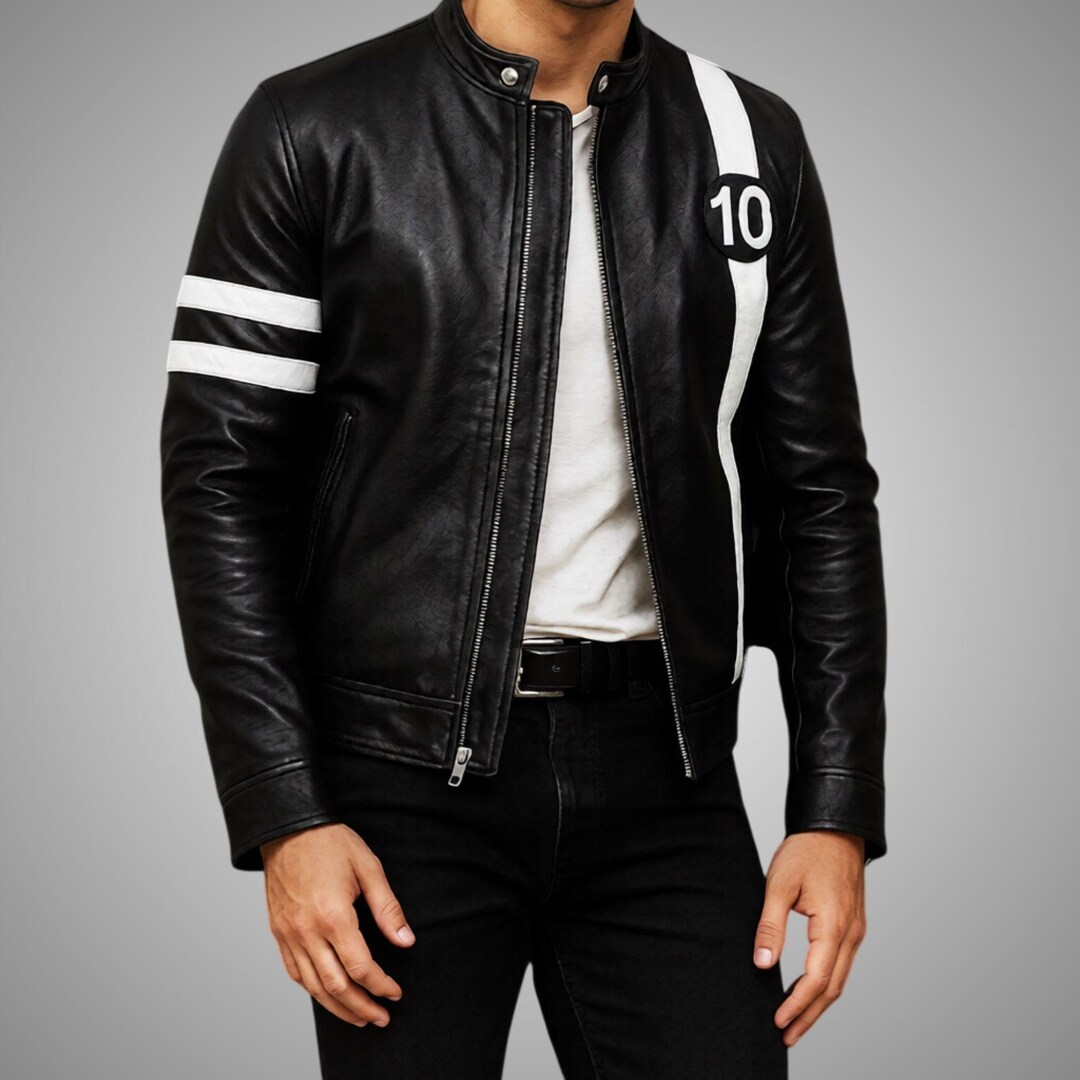 Handmade Ben-10 Superhero Leather Jacket: Inspired Ryan Kelley Tennyson ...