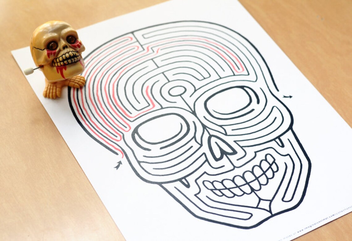 SKULL Maze / Instant DOWNLOAD Printable PDF / Fun Activity for All Ages ...