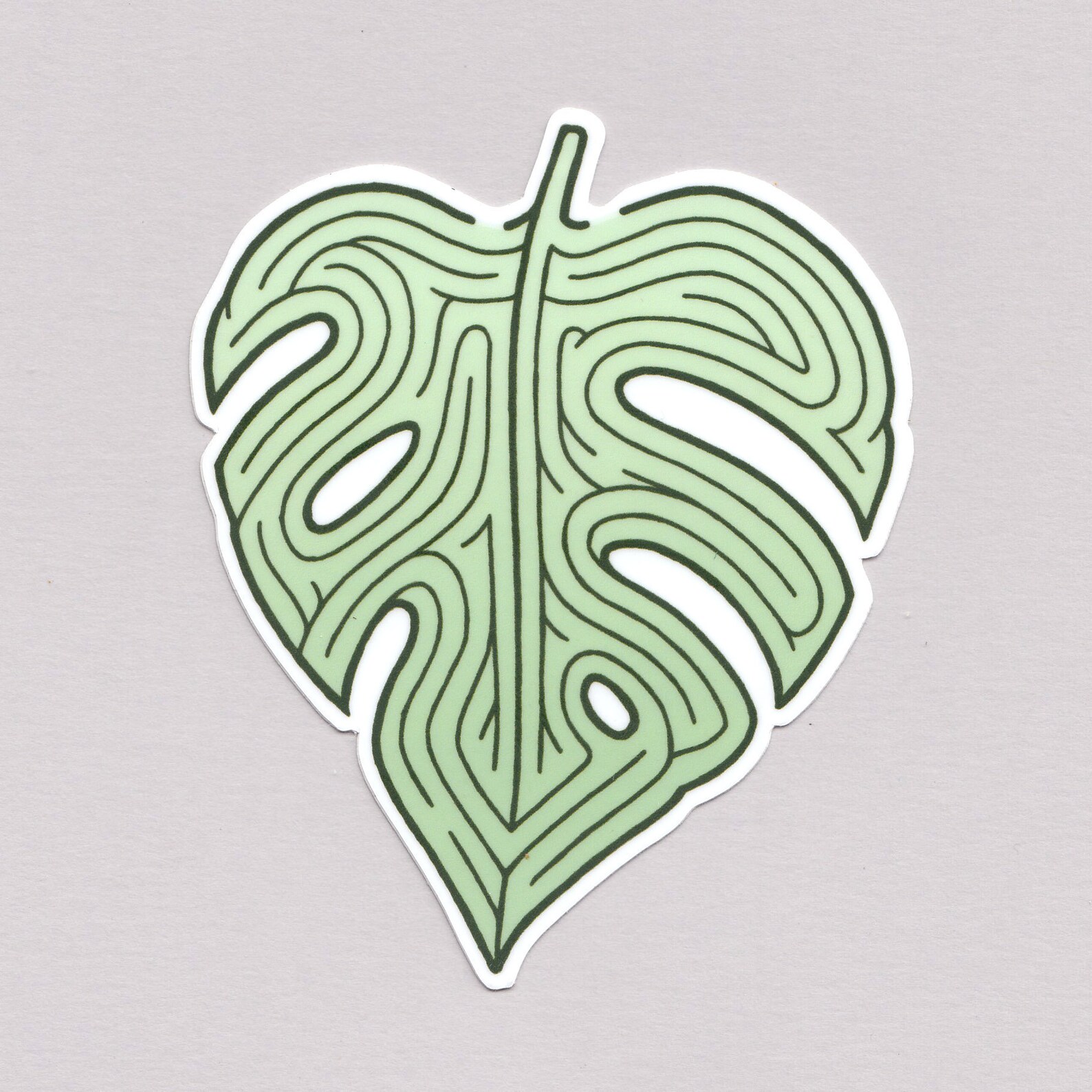 Monstera Split Leaf Maze Sticker | Premium Waterproof Die Cut Vinyl | 3 ...