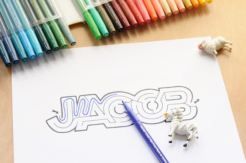 JACOB Name Maze / Instant DOWNLOAD Printable PDF / Personalized ...