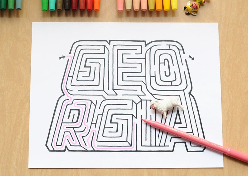 GEORGIA Name Maze / Instant DOWNLOAD Printable PDF / Personalized ...
