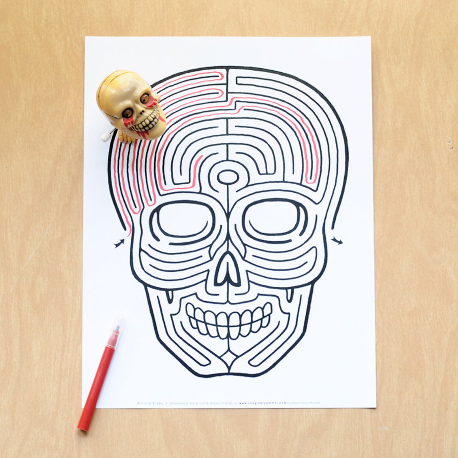 SKULL Maze / Instant DOWNLOAD Printable PDF / Fun Activity for All Ages ...