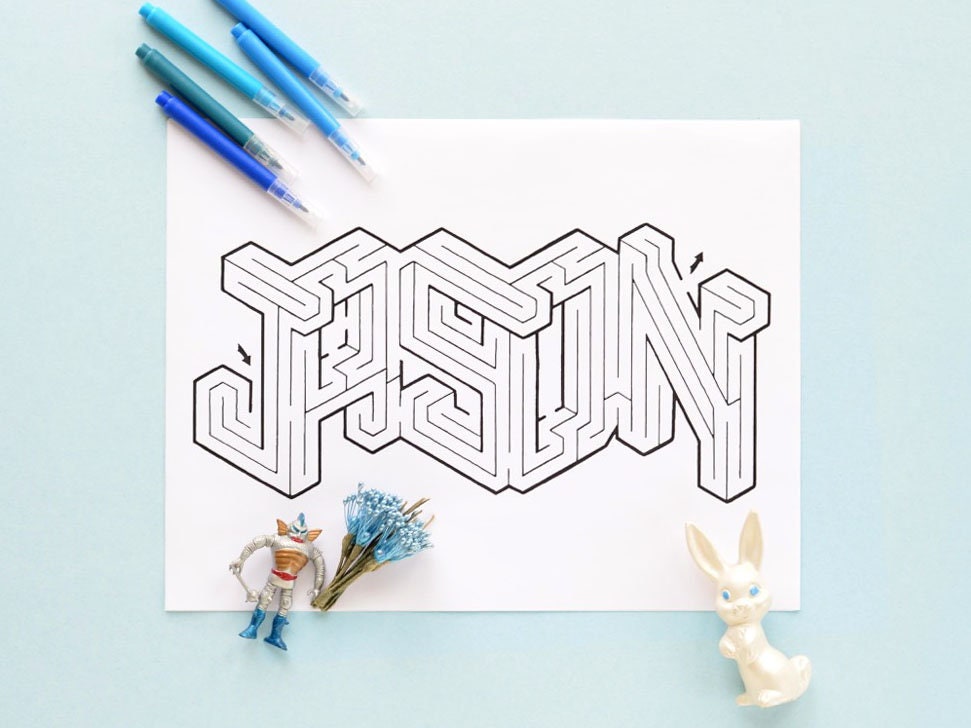 JASON Name Maze / Instant DOWNLOAD Printable PDF / Personalized ...