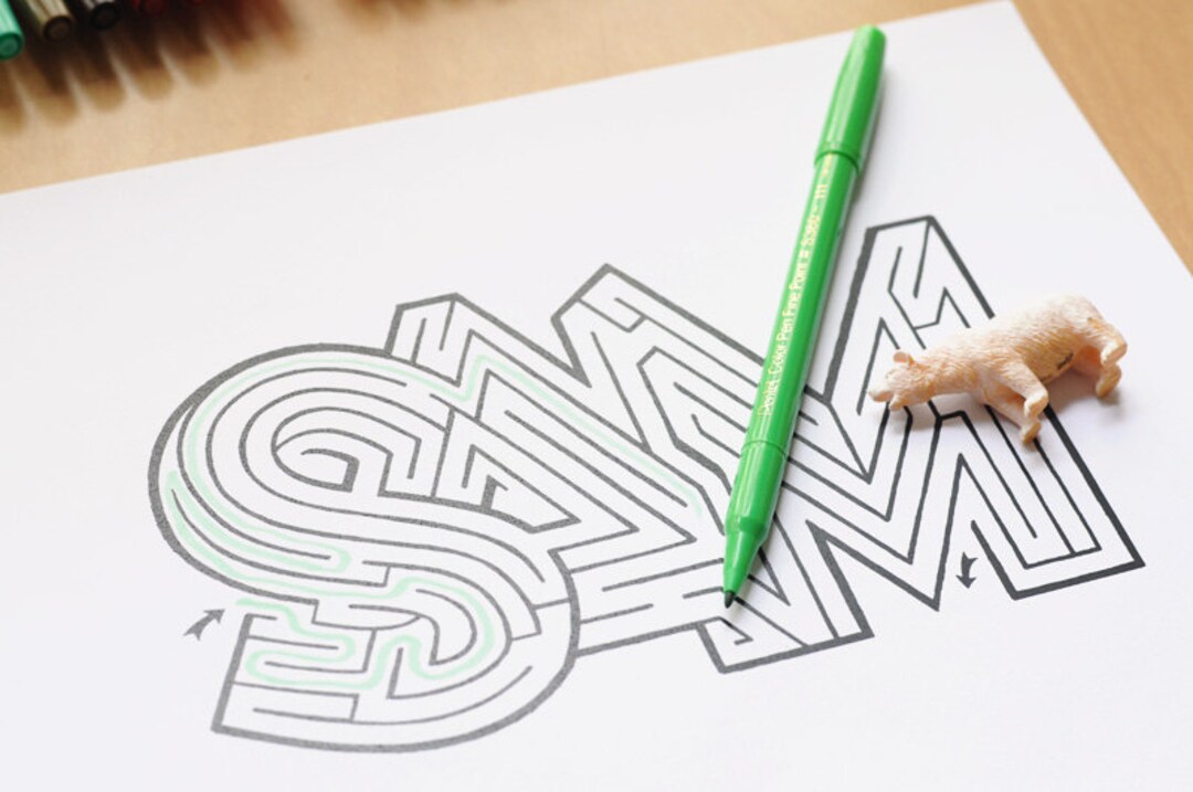 SAM Name Maze / Instant DOWNLOAD Printable PDF / Personalized Activity ...