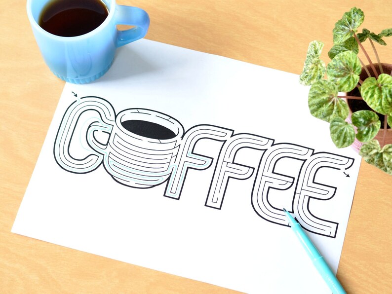Coffee Word Maze / Instant DOWNLOAD Printable PDF / Hand-designed Fun ...