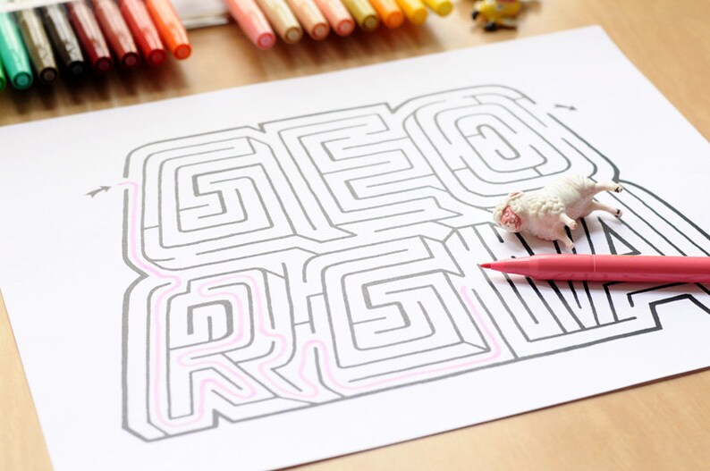 GEORGIA Name Maze / Instant DOWNLOAD Printable PDF / Personalized ...