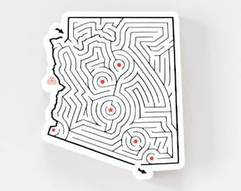 Indiana Maze State Map Sticker Premium Die Cut Vinyl 3.75 - Etsy
