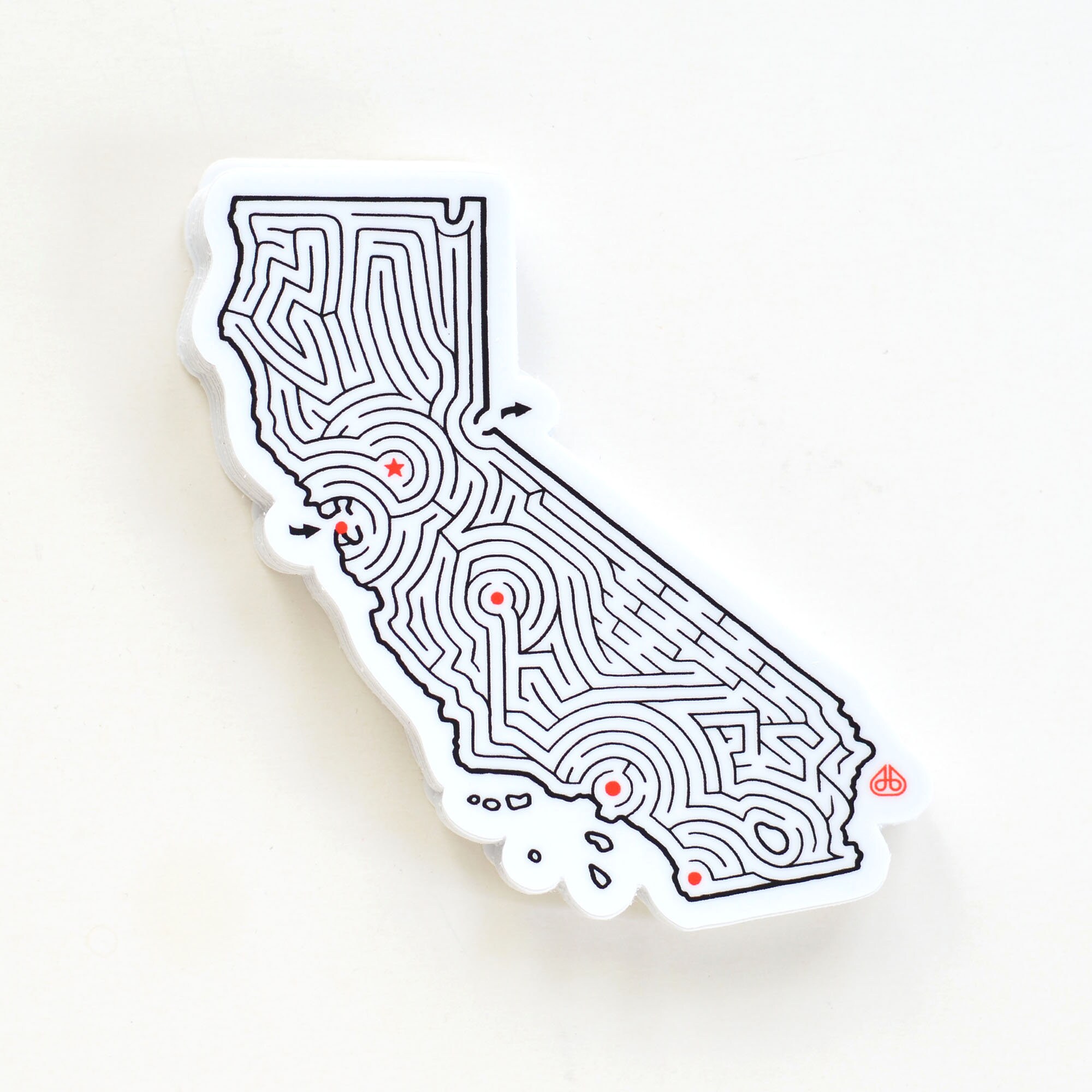California Maze State Map Sticker Premium Die Cut Vinyl 3.5x3.25 Inches ...