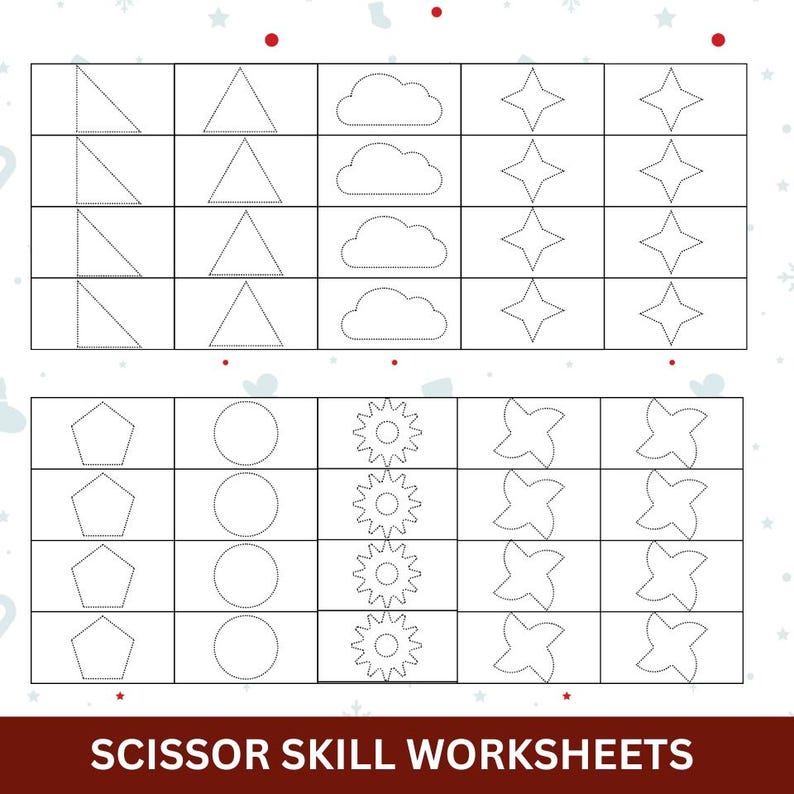 31 Shape Cutting Practice Printable Preschool Scissor Skills Activity ...