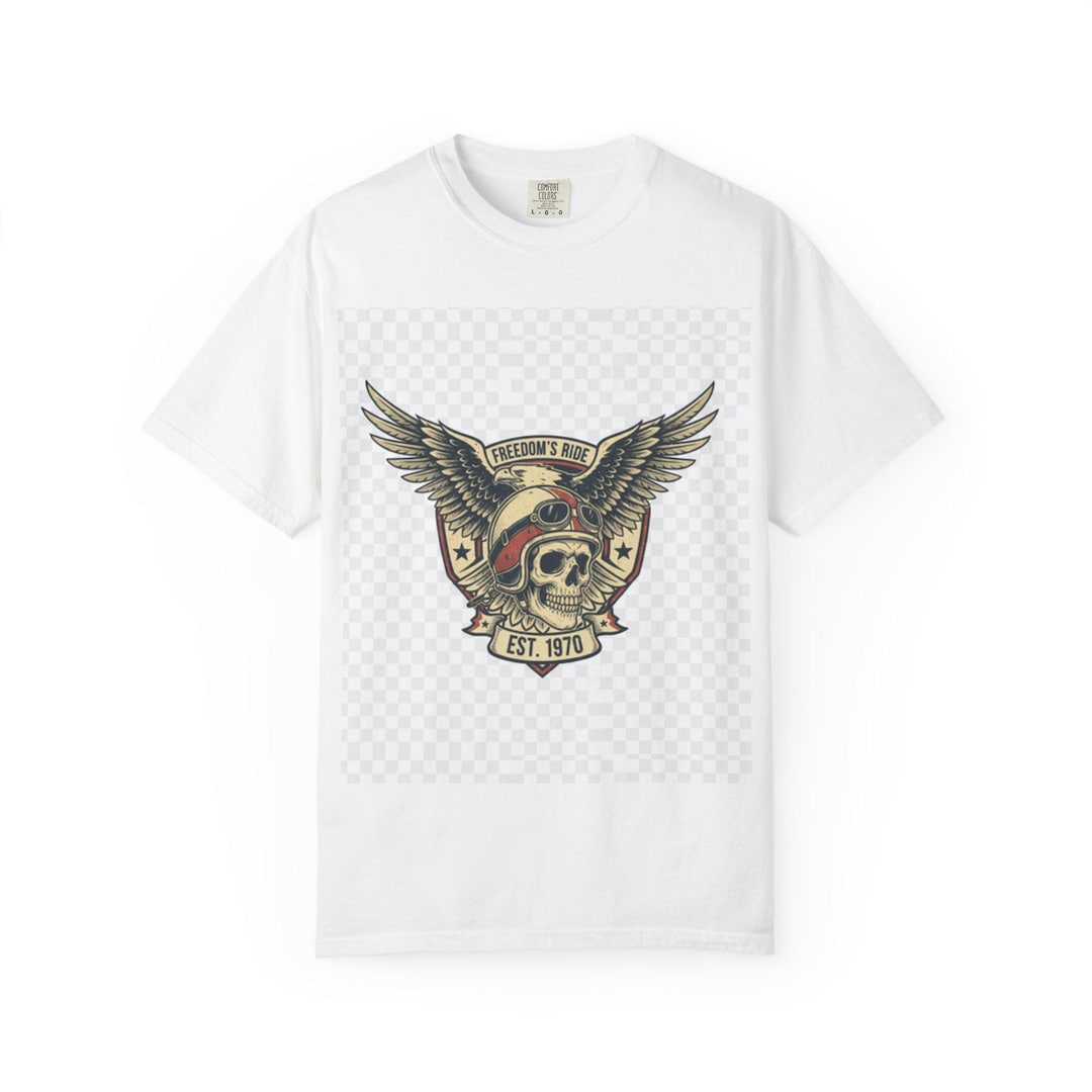 Winged Skull Helmet Graphic T-shirt | Vintage Biker Emblem - Etsy