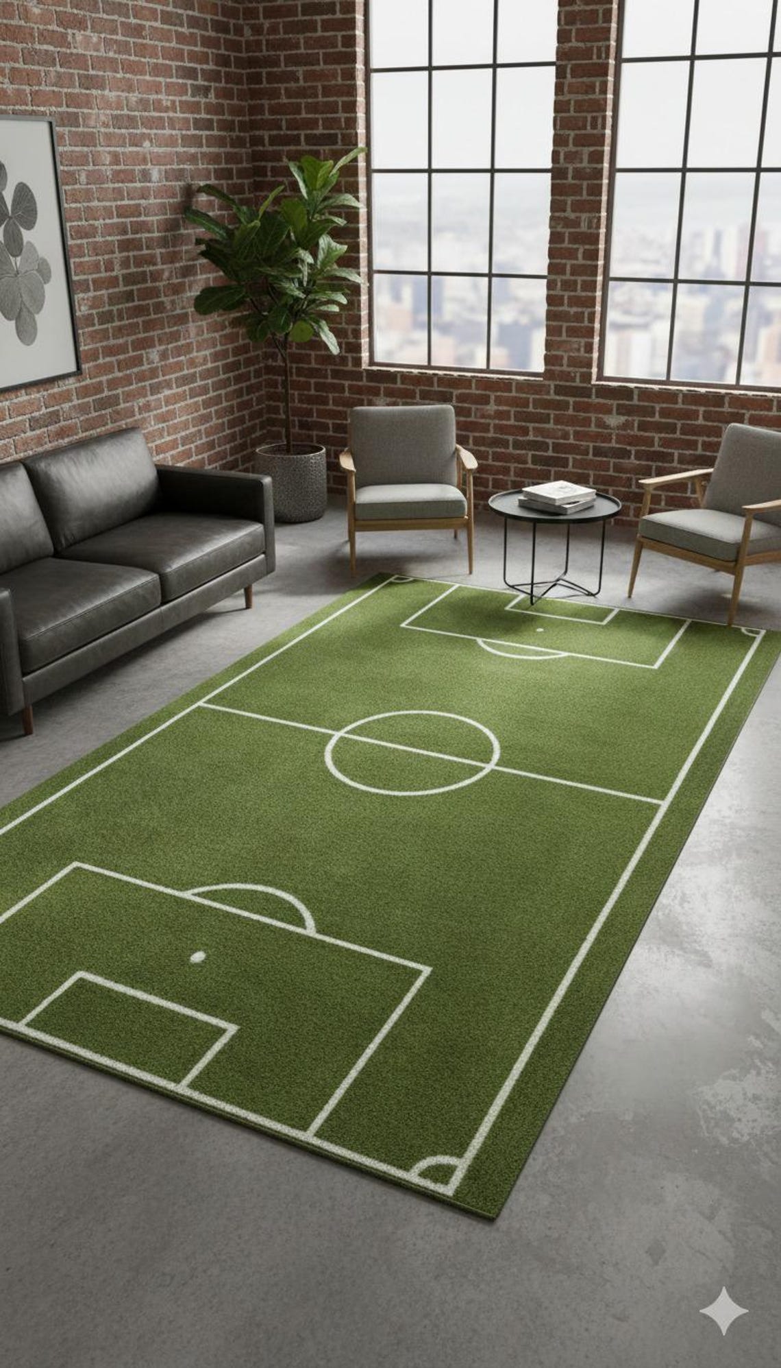 Soccer Field Tufted Area Rug | Football Field Rug for Kids Room ...
