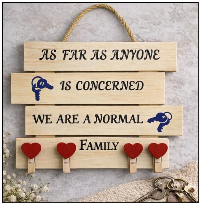 Wooden Key Holder Sign - Etsy UK
