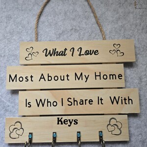 Wooden Key Holder Sign - Etsy UK