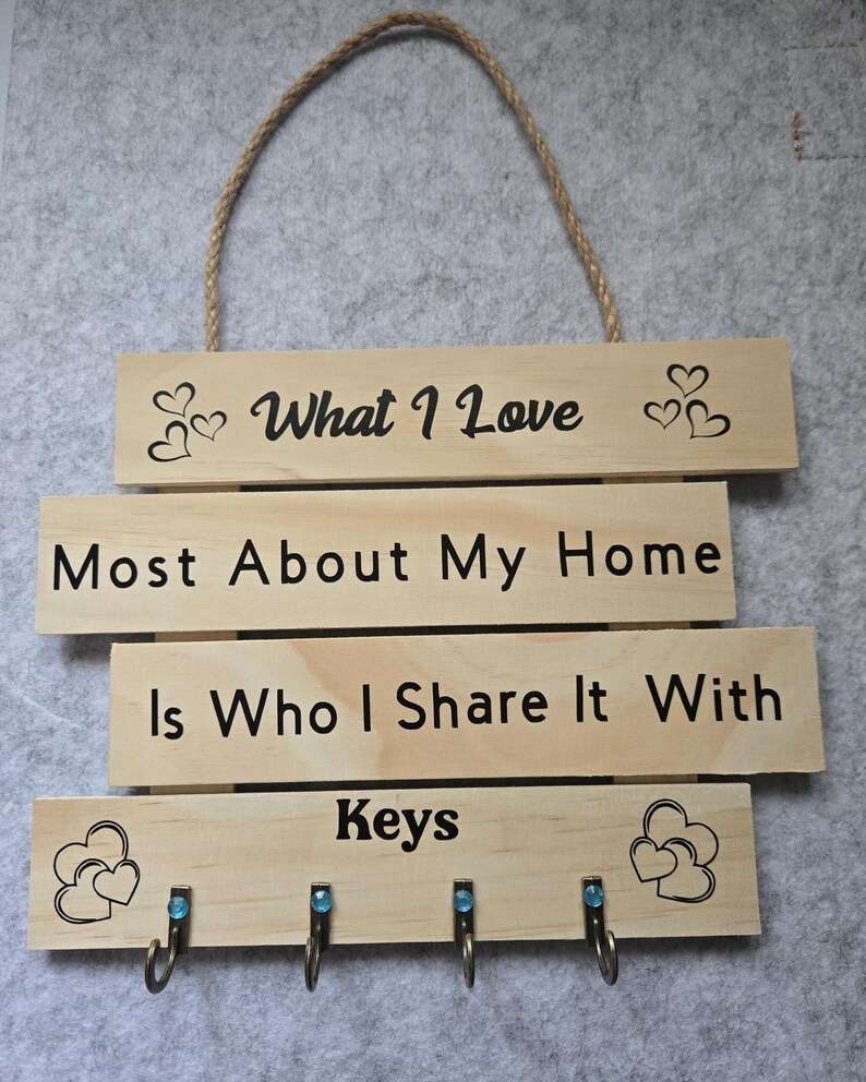 Wooden Key Holder Sign - Etsy UK