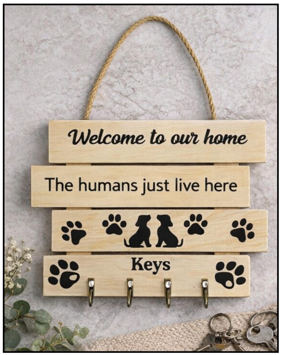 Wooden Key Holder Sign - Etsy UK