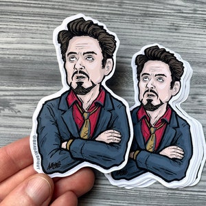 Tony Stark Eye Roll - Stickers & Magnets - Robert Downey Jr RDJ Meme ...
