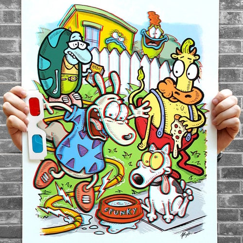 Rocko's Modern Life 3D Poster W/ Glasses 3D Anaglyph - Etsy