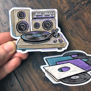 Stack of Vinyl Records - Audiophile Music Sticker - Water Resistant ...