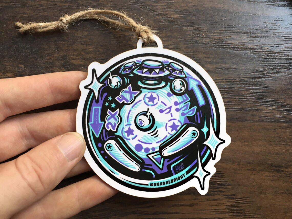 Pinball Holiday Ornament Silver Ball Retro Gaming Arcade | Etsy