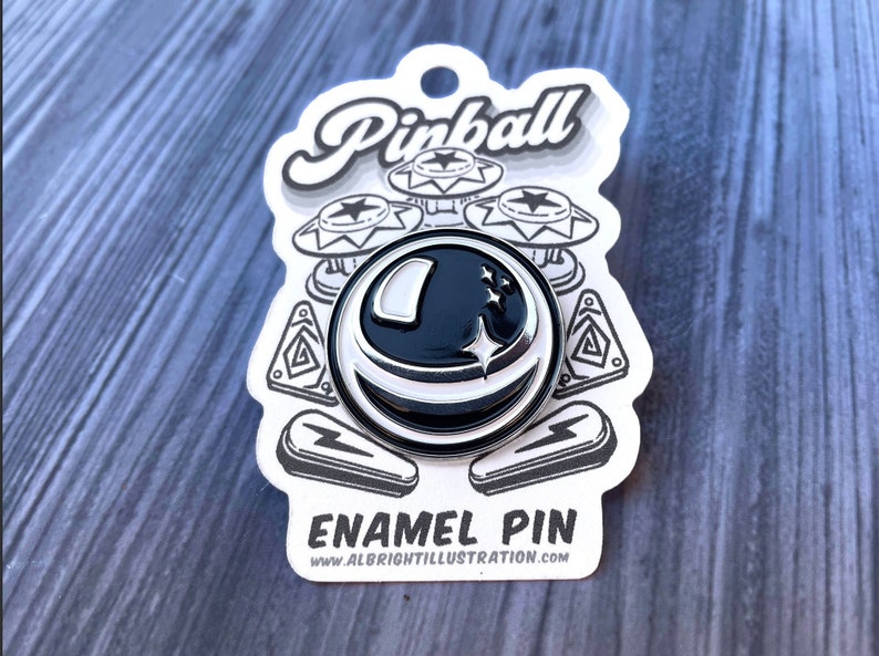 Pinball Lapel Pin - Nickel & Enamel Pin Collectible Arcade Pinball Art ...