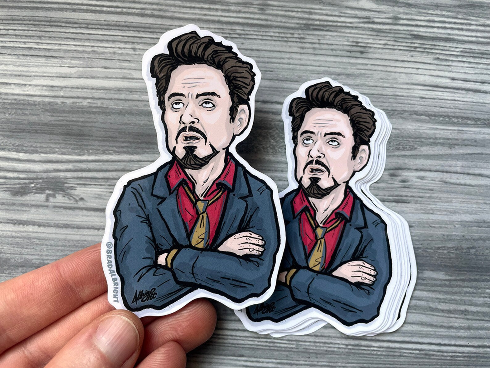 Tony Stark Eye Roll - Stickers & Magnets - Robert Downey Jr RDJ Meme ...