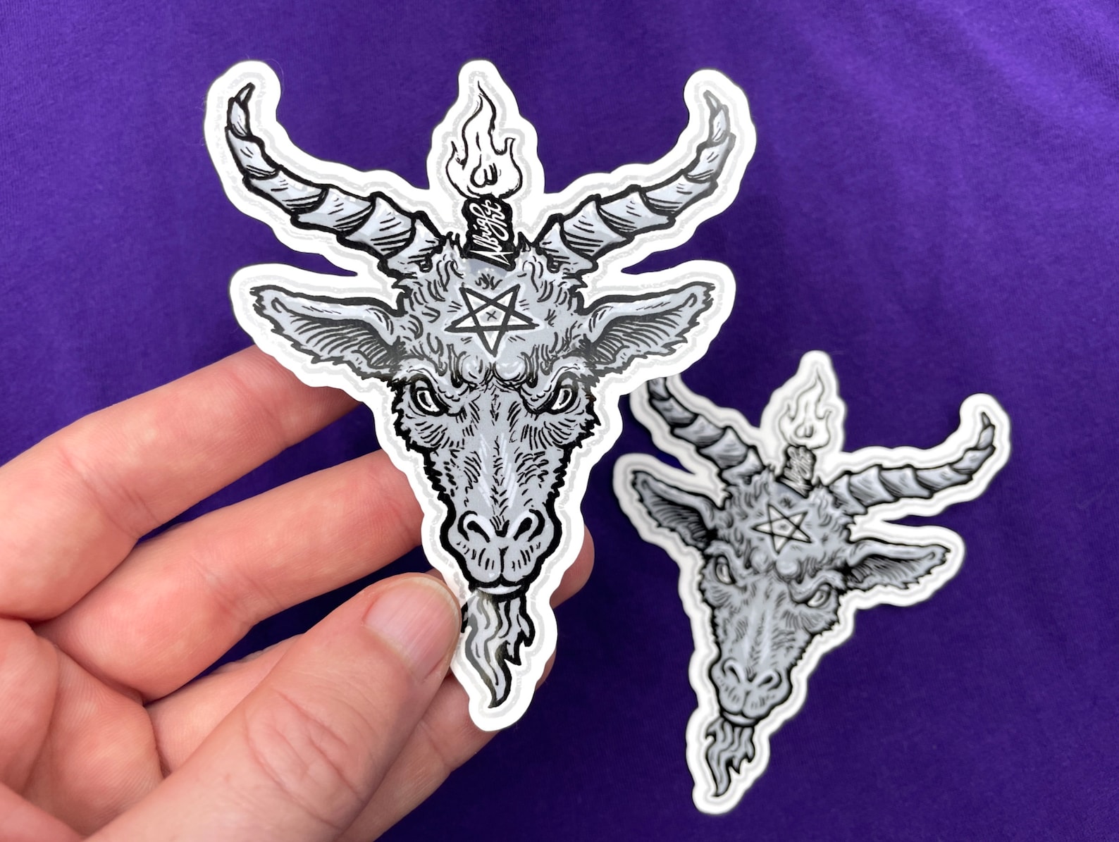 The Noble Baphomet - Humanism With Horns - Sticker Illustration ...