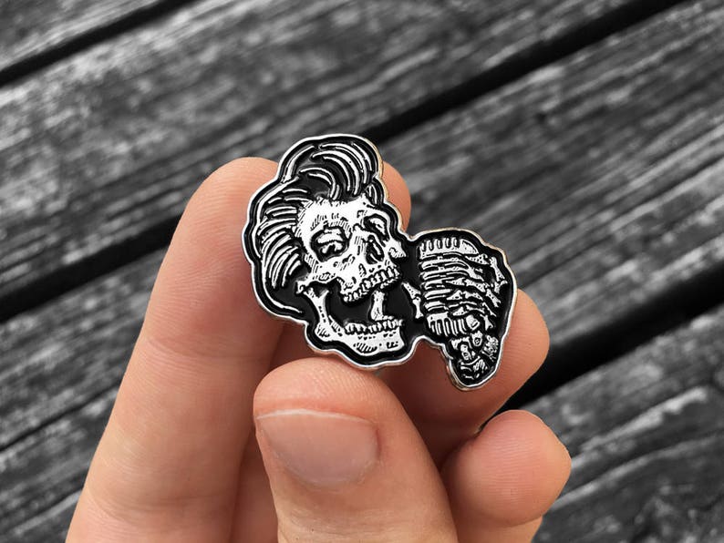 Rockabilly Greaser Pin Greaser Skull w/ Vintage Microphone | Etsy